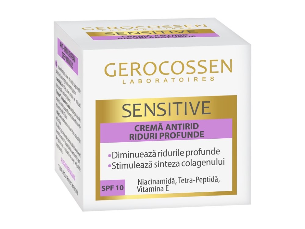 Gerocossen Sensitive Crema riduri profunde SPF10, Niacinamida/tetra ...