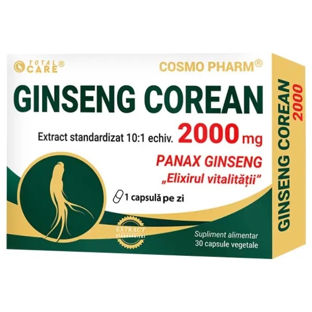 Ginseng Corean 2000mg caps. N30 Cosmo Pharm – Cosmo Pharm SRL ...