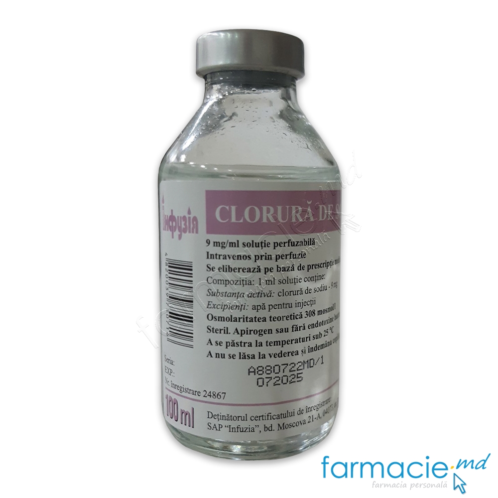 Natriu clorid sol.perf.9mg/ml 100ml N1 Infuzia