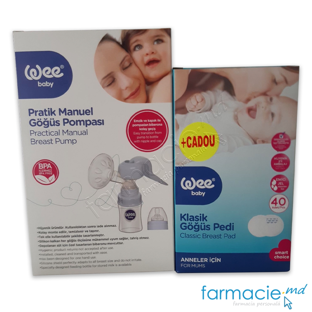 Weebaby Succipompa manuala cu sticluta 150ml+Absorbante Weebaby sutien ...